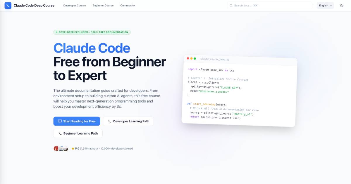 Claude Code深度教程 - 100%免费从入门到精通100万字完全教程
